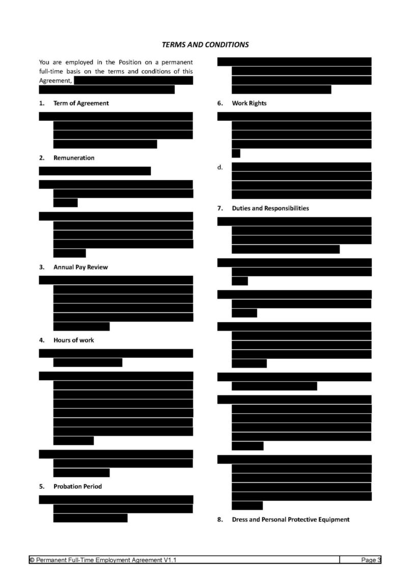 Full-Time Employment Agreement - Permanent - CherryPicka