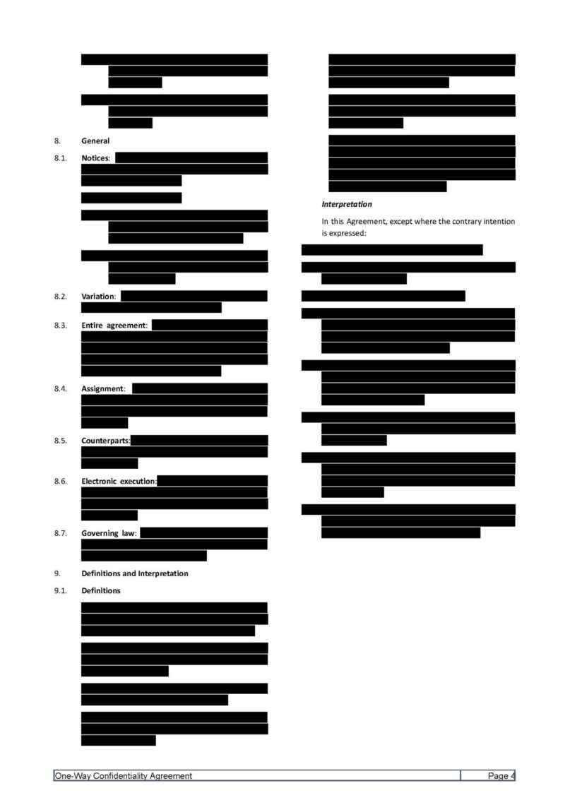 One-way Non Disclosure Agreement (NDA) Template - CherryPicka